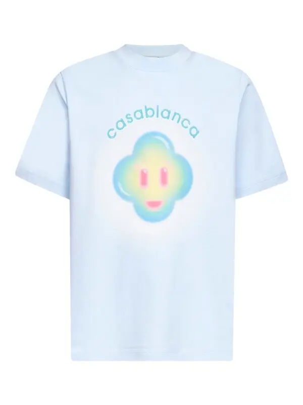 Casablanca Light Blue Airbrush Smiley T-shirt - Multicolor