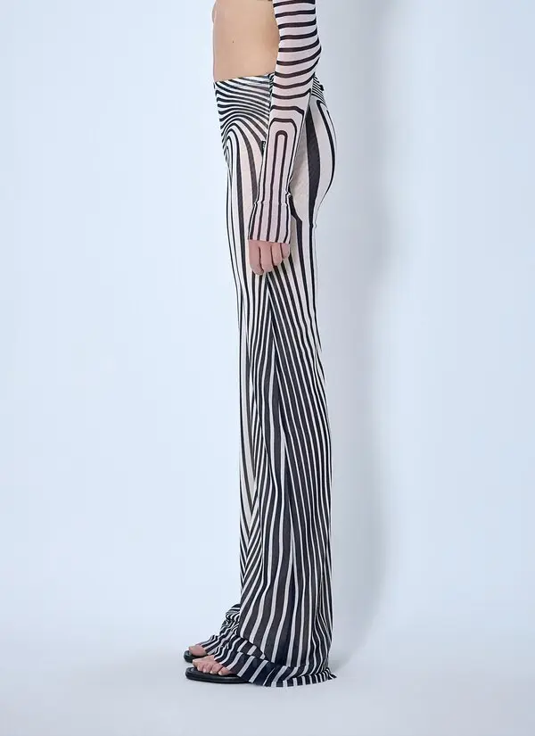 JEAN PAUL GAULTIER Morphing Stripes Flare Trousers