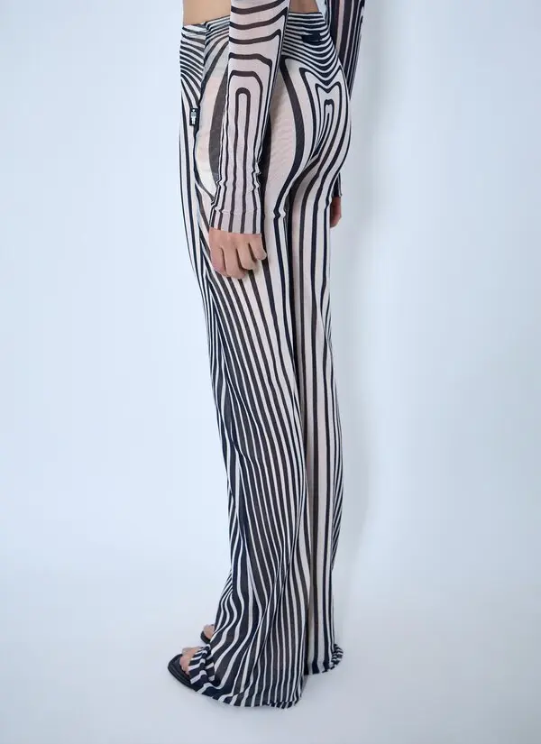 JEAN PAUL GAULTIER Morphing Stripes Flare Trousers