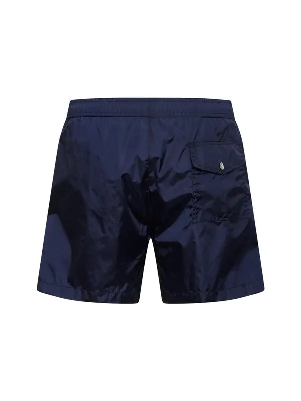 Moncler Nylon Logo Patch Swim Shorts - Multicolor