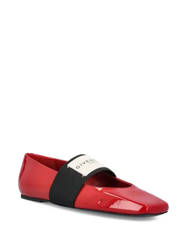 Givenchy Sliced Square Ballerinas In Patent Leather