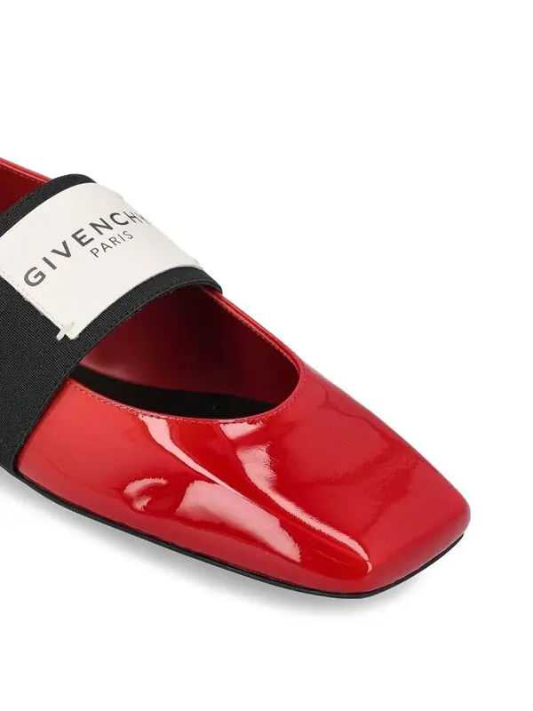 Givenchy Sliced Square Ballerinas In Patent Leather