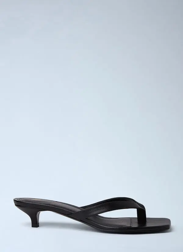 TOTEME Flip Flop Kitten Heels - Black