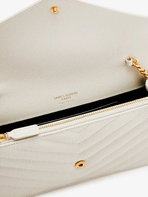 Saint Laurent Envelope Leather Crossbody Bag