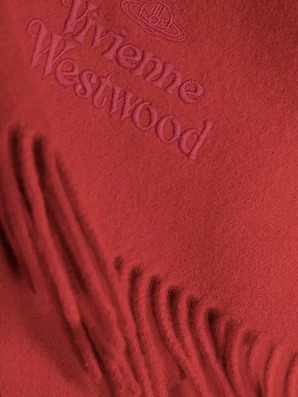 VIVIENNE WESTWOOD Sciarpa Embroidered In Lana - Red