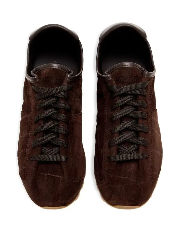 Jacquemus Croc Effect Suede Sneakers - Brown
