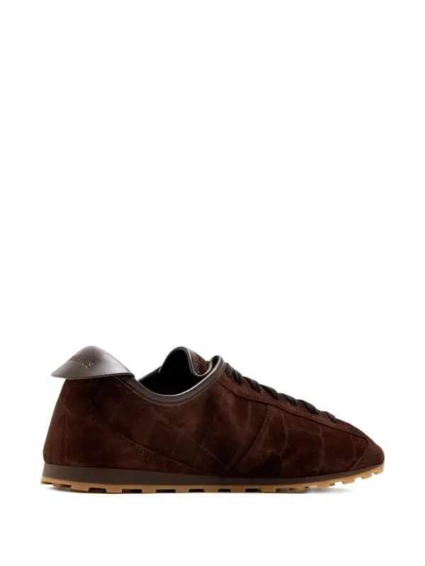 Jacquemus Croc Effect Suede Sneakers - Brown