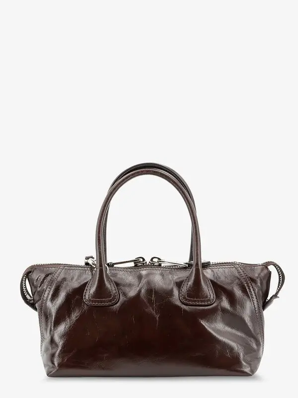 Miu Miu Leather Handbag With Embossed Lettering Logo - Multicolor