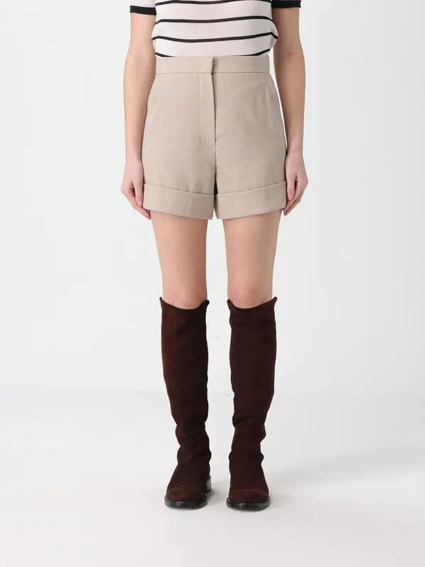 Max Mara Tailored Wool Shorts - Cream