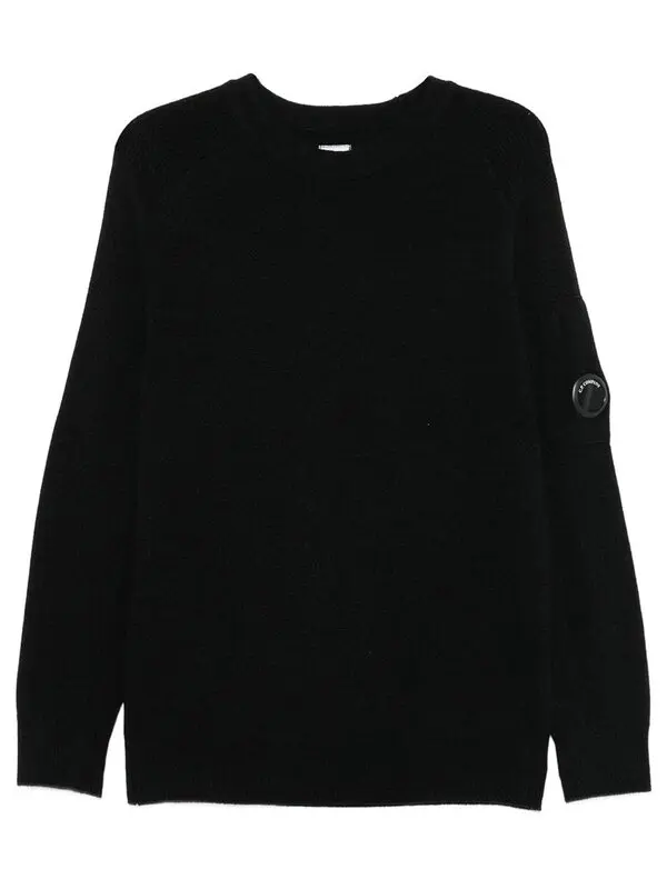 C.P. COMPANY Wool Blend Crew Neck Pullover - Black