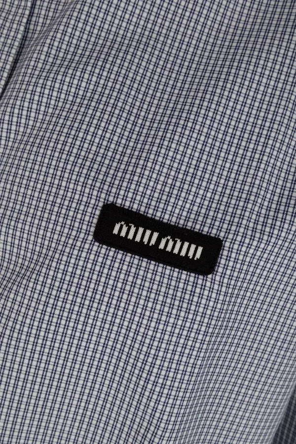 Miu Miu Checked Crop Shirt - Multicolor