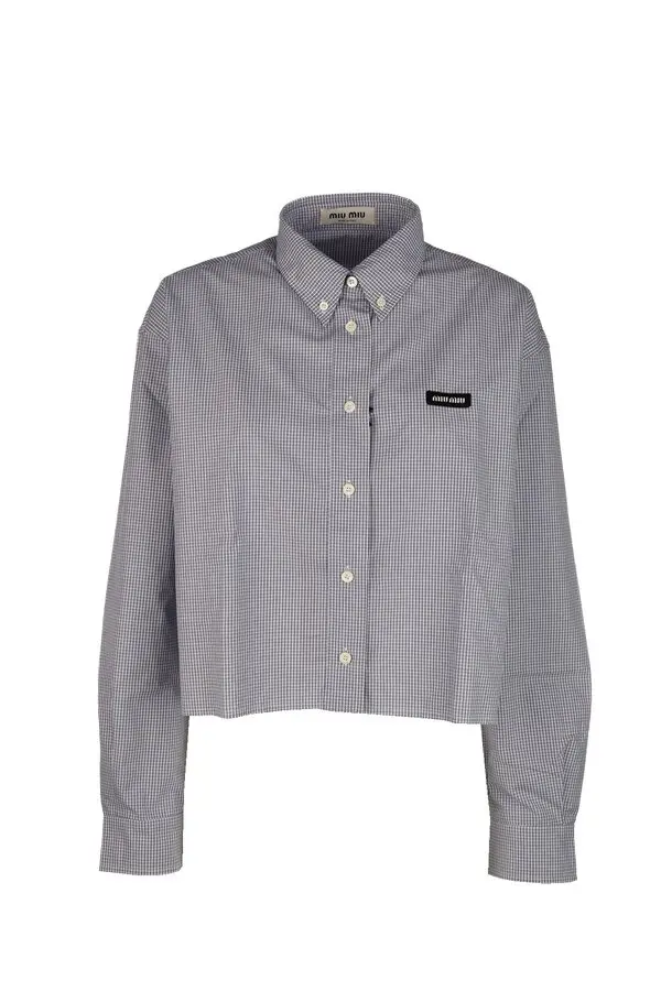 Miu Miu Checked Crop Shirt - Multicolor