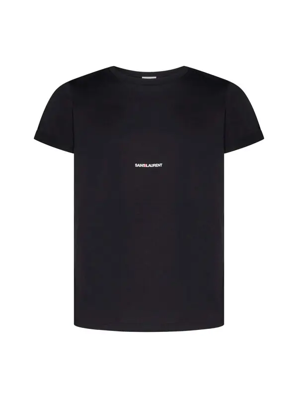 Saint Laurent Logo Cotton T-shirt - Multicolor