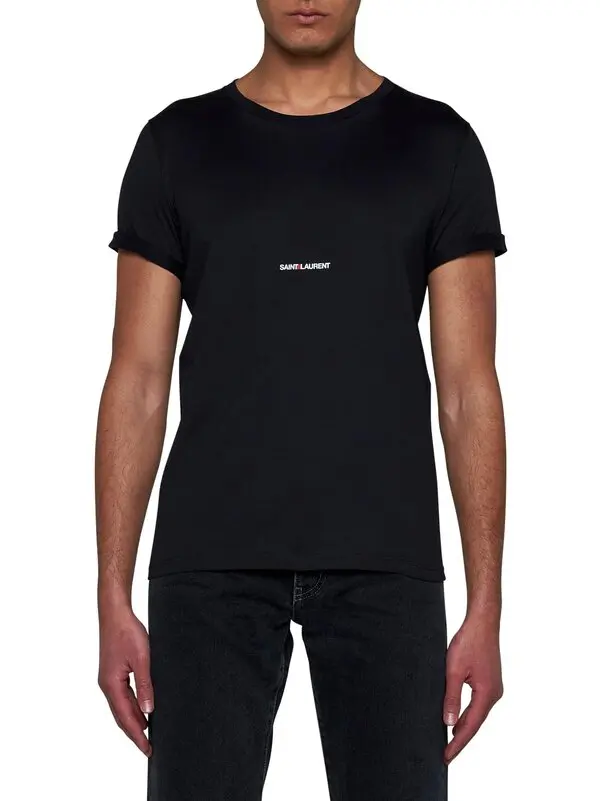 Saint Laurent Logo Cotton T-shirt - Multicolor