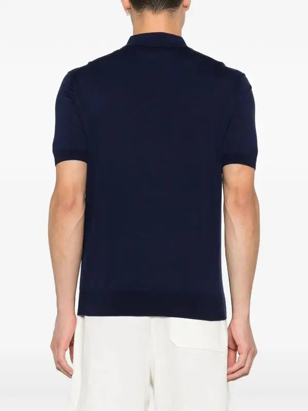 Etro Knitted Cotton Polo Shirt - Blue