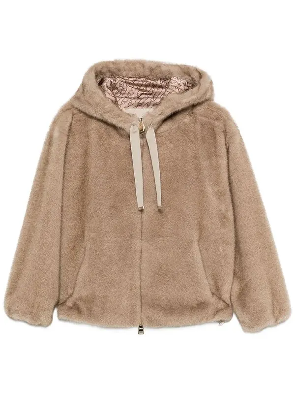 Herno Soft Faux-fur Hooded Jacket - Multicolor