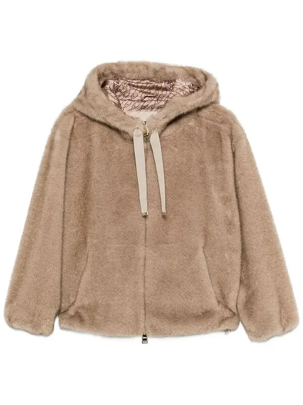 Herno Soft Faux-fur Hooded Jacket - Multicolor