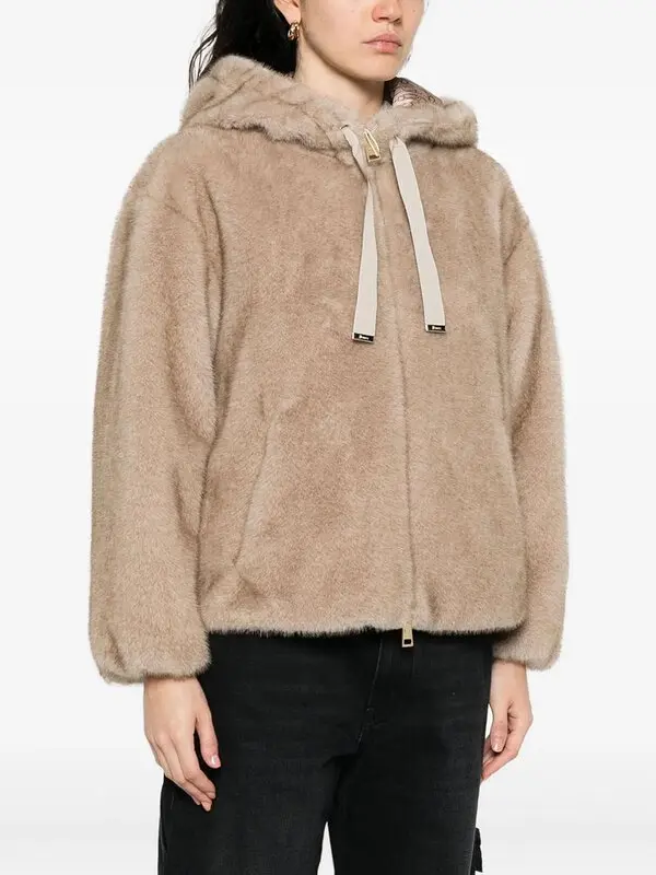 Herno Soft Faux-fur Hooded Jacket - Multicolor