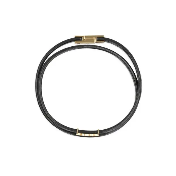 Saint Laurent Calfskin Leather Double-strap Bracelet