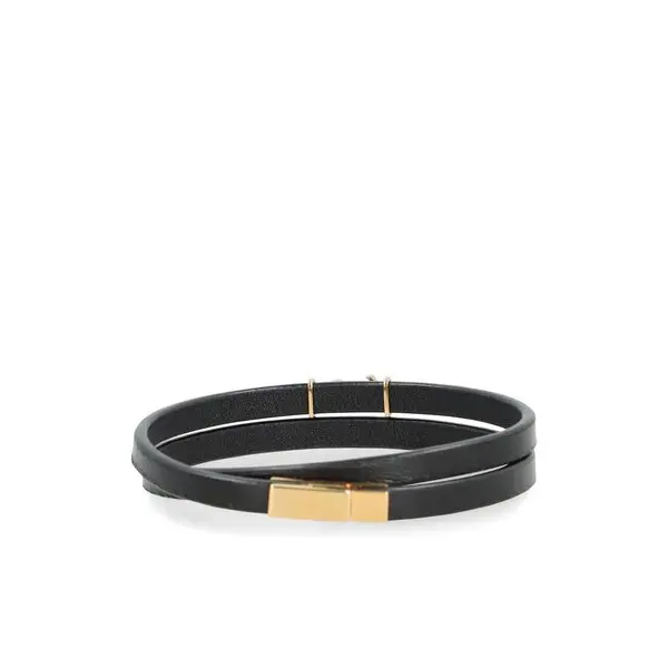 Saint Laurent Calfskin Leather Double-strap Bracelet