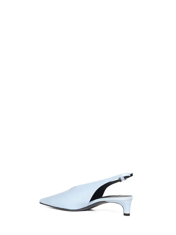 JIL SANDER Powder Blue Leather Pointed Slingback Pumps