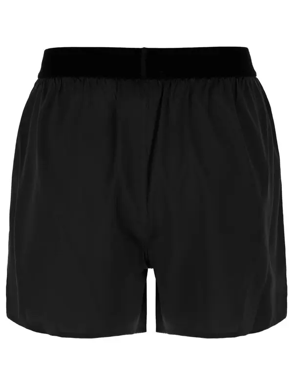 TOM FORD Logo-waistband Silk Shorts - Black