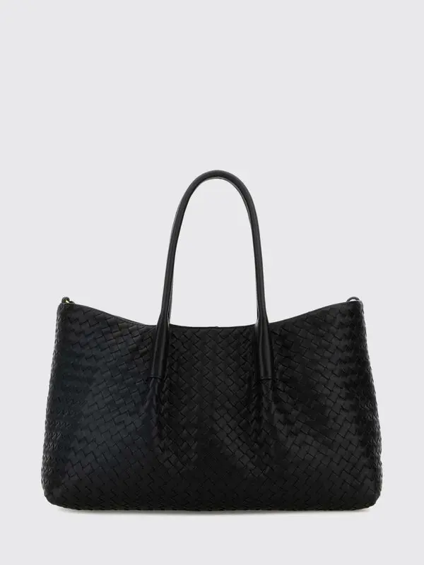 Bottega Veneta Large Pinacoteca Tote Bag In Woven Calfskin Leather - Black