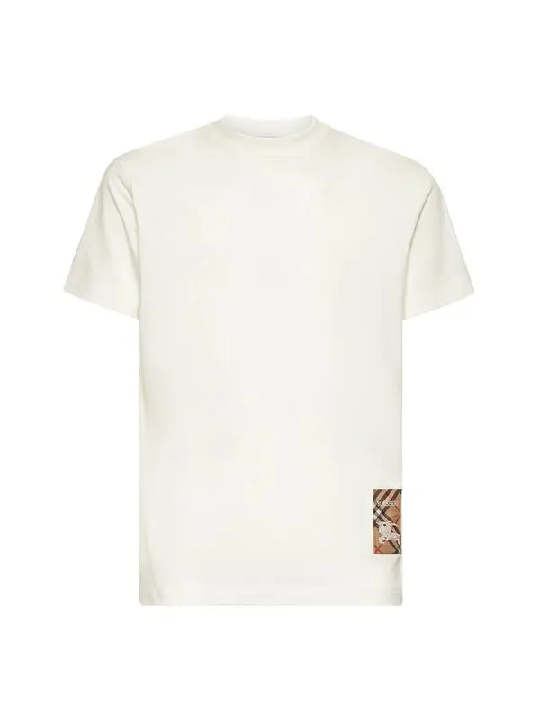 Burberry Cotton T-shirt With Check Appliqu
