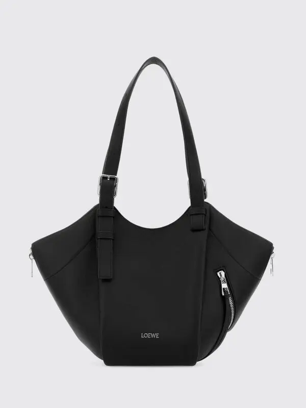 Loewe Hammock Flip Leather Bag - Black