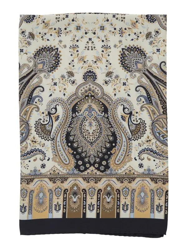 Etro Scarf With All-over Paisley Print In Silk For - Multicolor