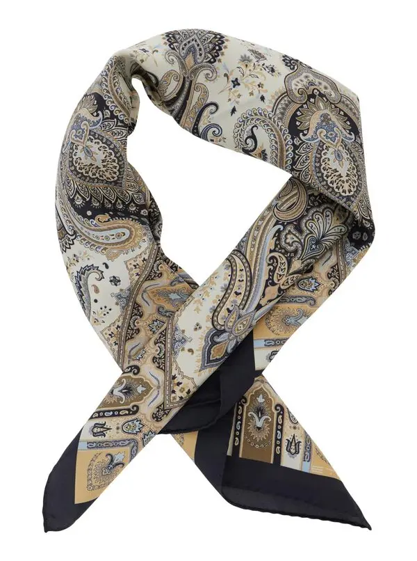 Etro Scarf With All-over Paisley Print In Silk For - Multicolor