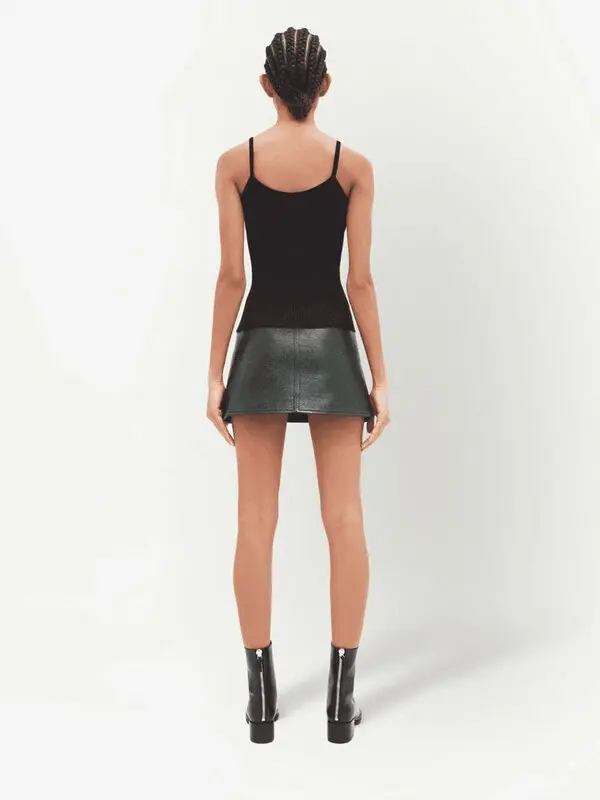 COURREGES Ribbed Knit Top - Black