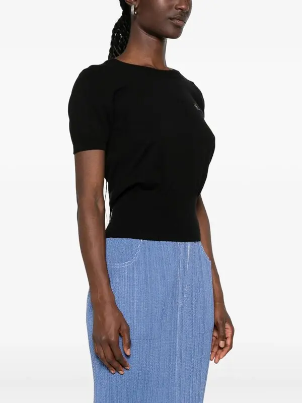 VIVIENNE WESTWOOD Bea Orb-embroidered Short-sleeve Top - Black