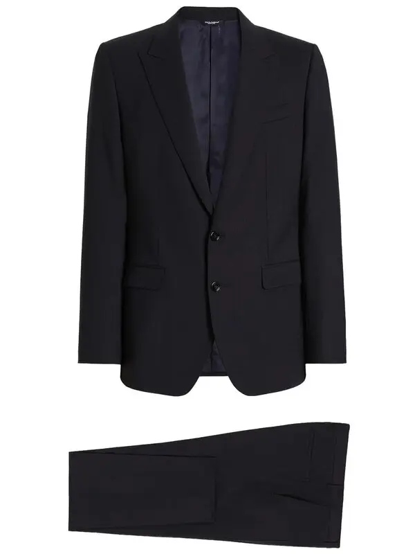 Dolce & Gabbana Martini Light Wool Gabardine Single-breasted Suit - Blue