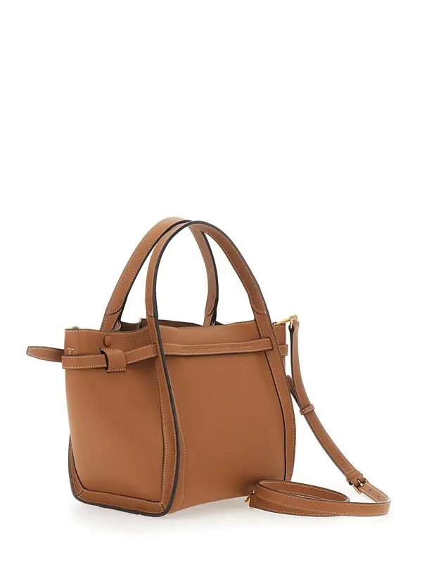 TOD'S Medium T Timeless Leather Tote Bag - Brown