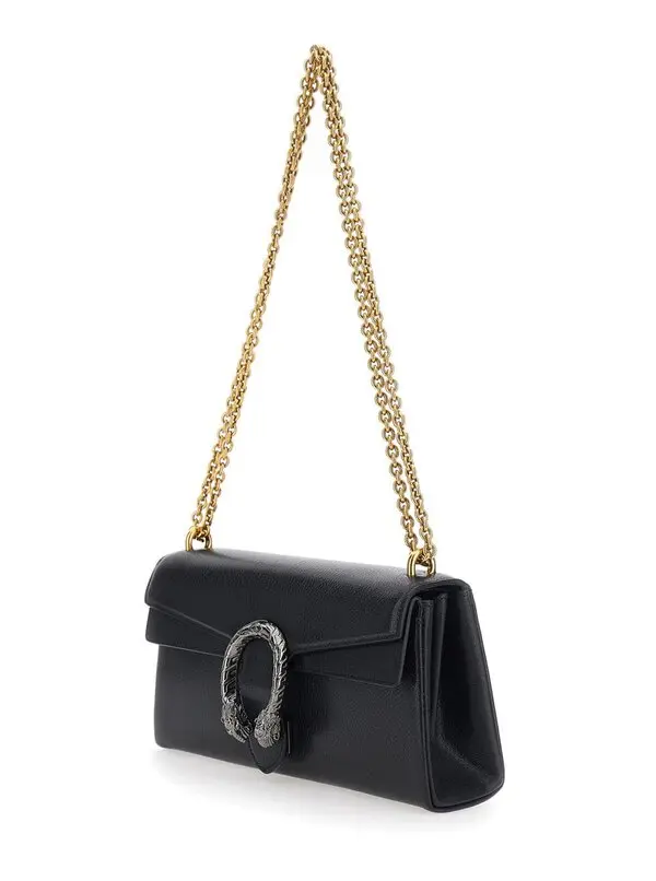 Gucci Dionysus Leather Shoulder Bag - Black