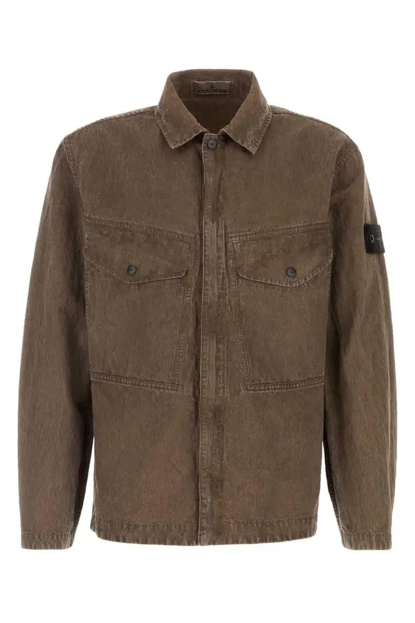 Stone Island Cotton Blend Shirt - Brown