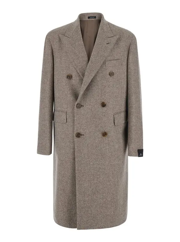 Tagliatore London Double-breasted Wool And Cashmere Coat - Cream