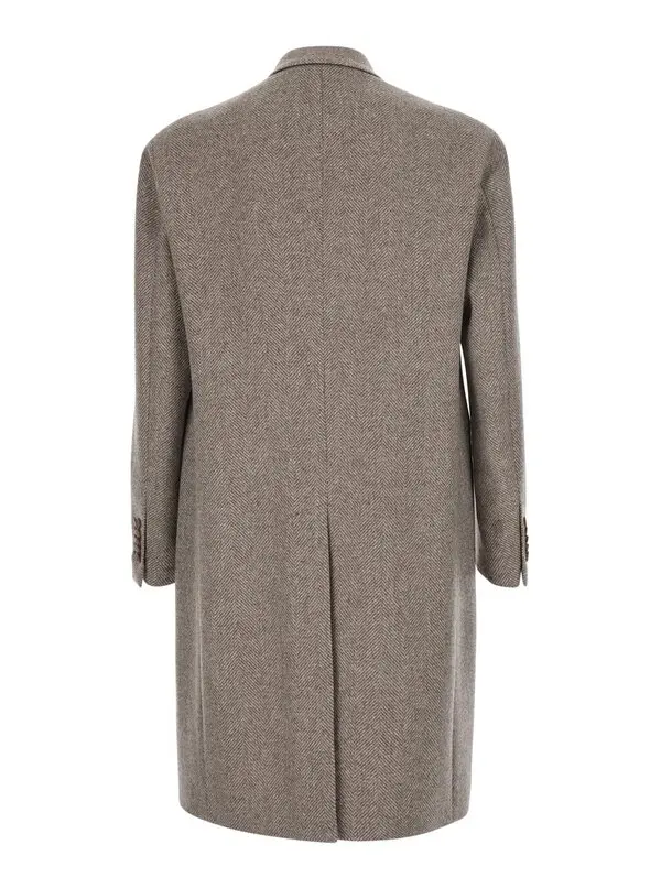 Tagliatore London Double-breasted Wool And Cashmere Coat - Cream