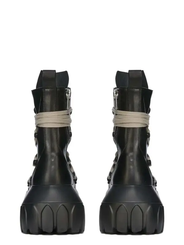 Rick Owens Leather Boots Megalace Mega Tractor