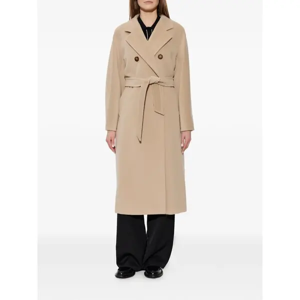 Max Mara Long Double-breasted Coat - Cream