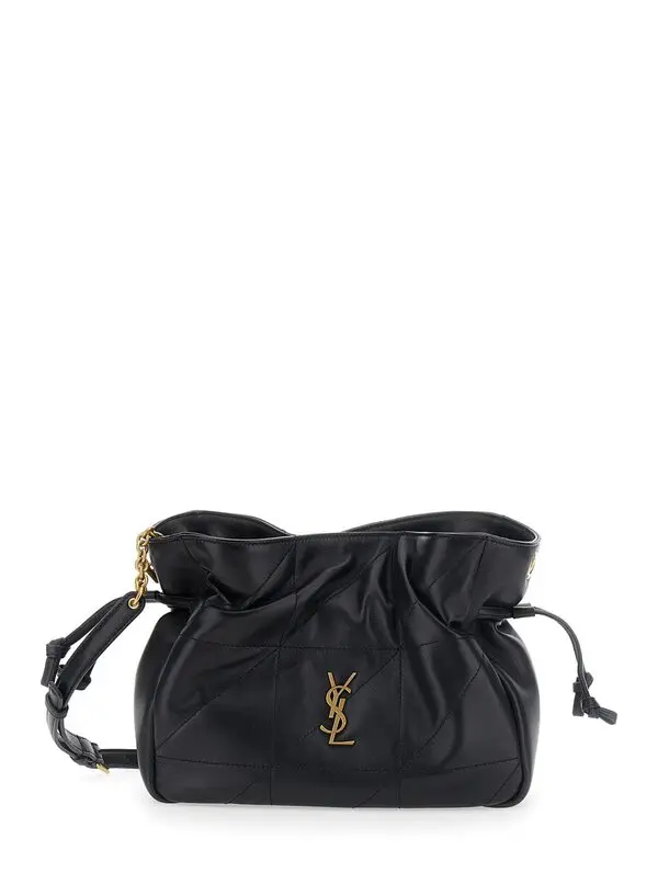 Saint Laurent Jamie' Black Crossbody Bag With Cassandre And Chain Strap In Leather For - Multicolor