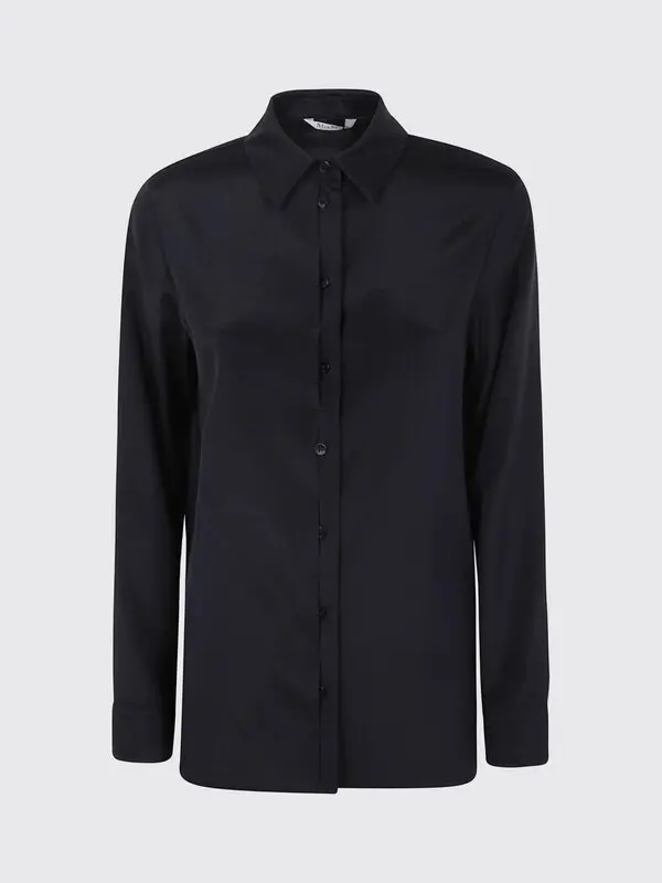 Max Mara Silk Blend Button Up Shirt - Black