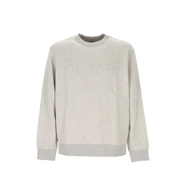 BOSS Cotton Jersey Crewneck Sweatshirt - Gray