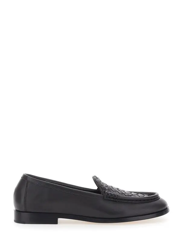 Bottega Veneta Silenzio' Loafers Brown With Intreccio Design In Leather For - Multicolor
