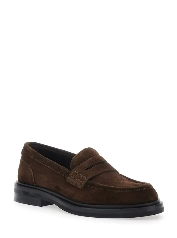 Dolce & Gabbana Suede Logo Plate Loafers - Multicolor