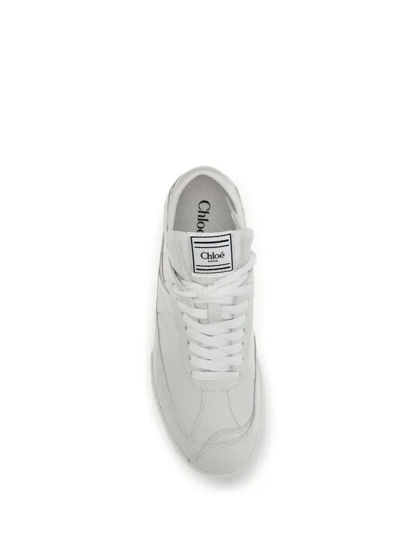 Chloé Leather Kick Sneakers - White
