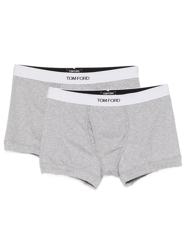 TOM FORD Set Of 2 Logo-waistband Cotton Boxer Briefs - Gray
