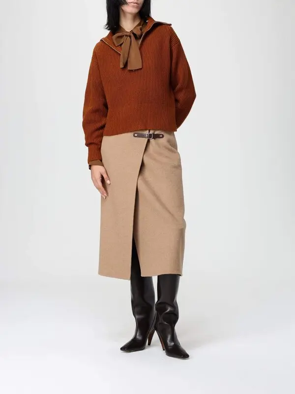 Max Mara Silk Tie Detailed Shirt - Brown