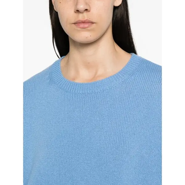 LISA YANG Cashmere Crew Neck Pullover - Blue